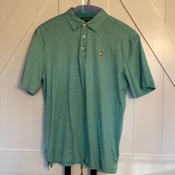Masters | Shirts | Masters Polo L Green Stripes | Poshmark